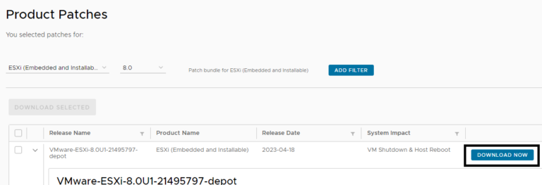 Manually update ESXi (SSH / console) | Accept Defaults