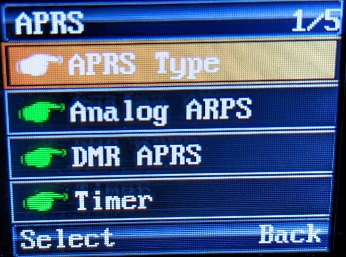 APRS Beacons on Radioddity DB25-D | Accept Defaults