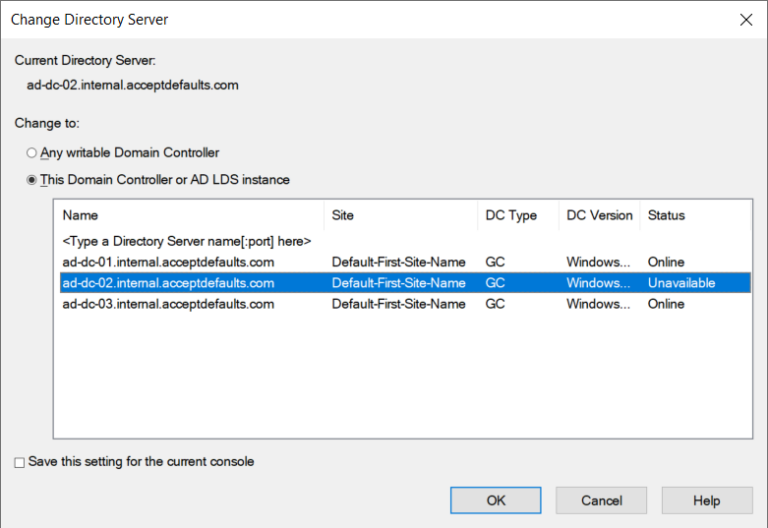 Decommission a Domain Controller | Accept Defaults
